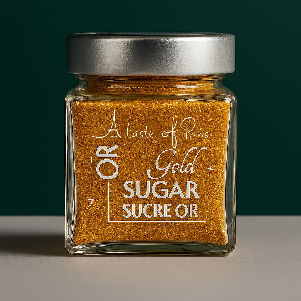 White sugar coated with edible gold – A Taste of Paris