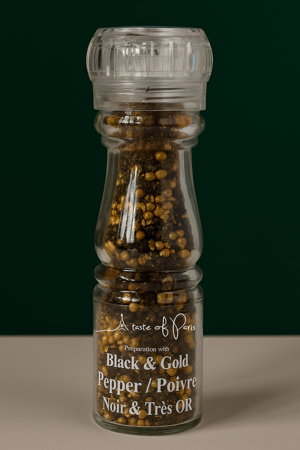 White Peppercorns coated with Edible Gold mixed with Black Peppercorns ...
